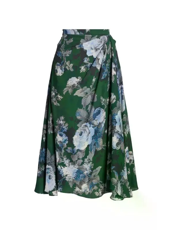 Erdem Floral-print Draped Skirt