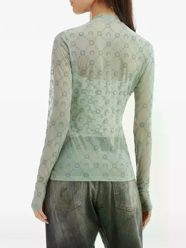 MARINE SERRE Moon-pattern Long-sleeve Top