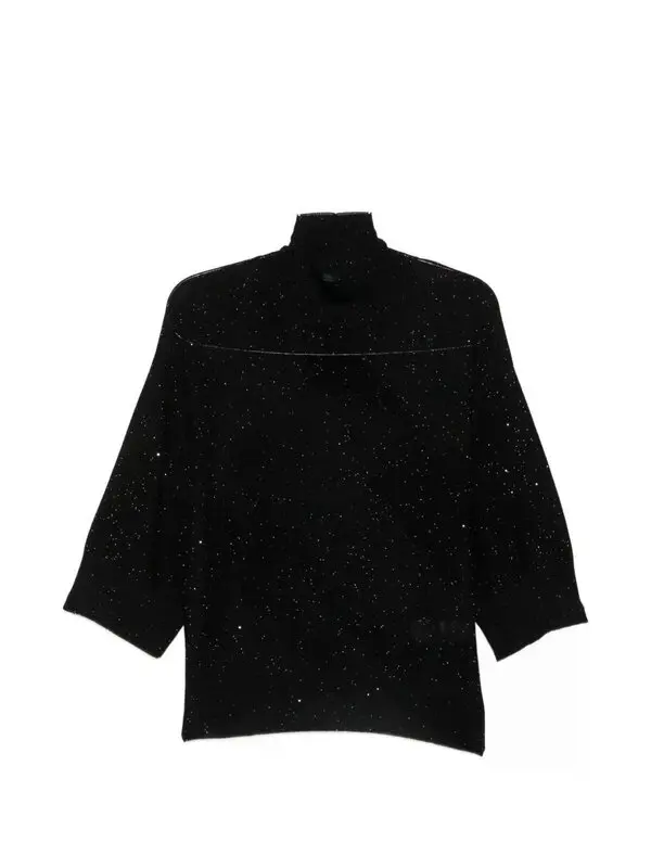 Fabiana Filippi Sequin-embellished High-neck Knit - Black