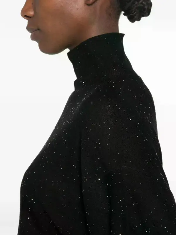 Fabiana Filippi Sequin Embellished High Neck Knit