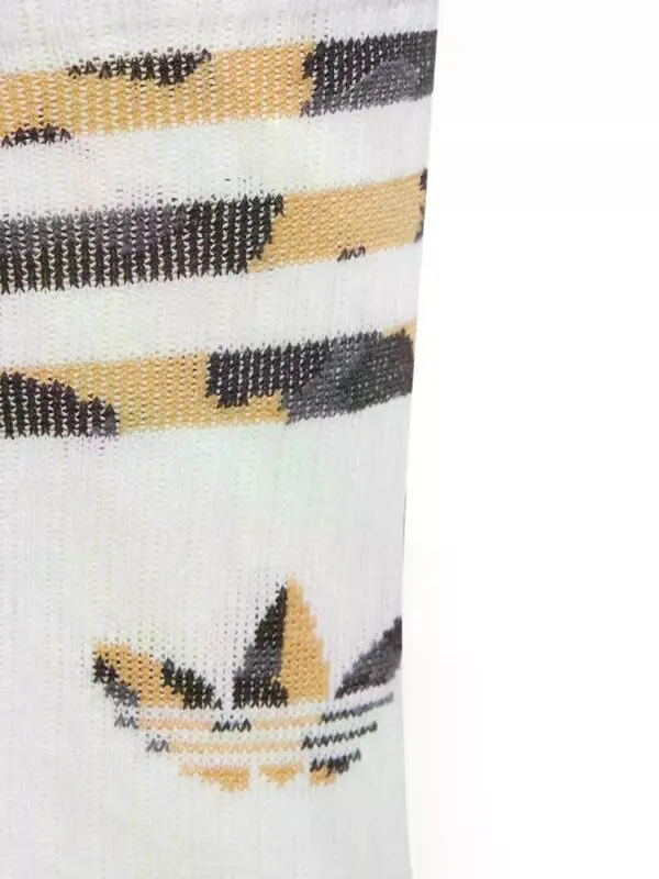 Adidas Leopard-print Logo-motif Socks