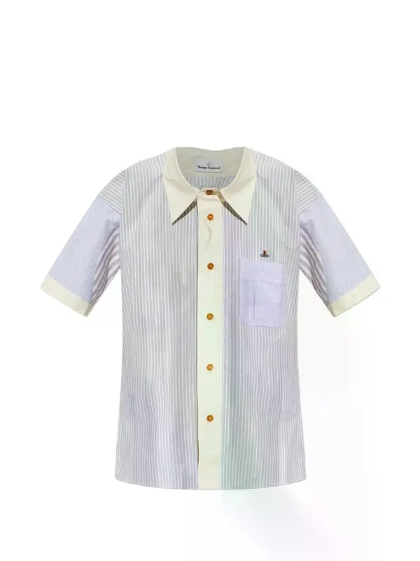 VIVIENNE WESTWOOD Striped Short-sleeve Shirt - Blue