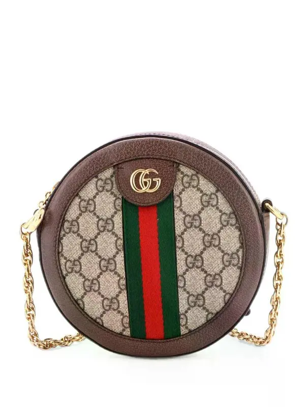 Gucci Ophidia Round Shoulder Bag Gg Coated Canvas Mini Crossbody Bag - Brown