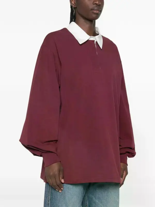 SYSTEM Embroidered Logo Polo Sweater