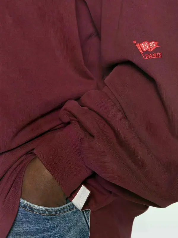 SYSTEM Embroidered Logo Polo Sweater