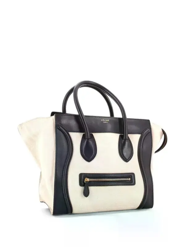 Celine Luggage Bag Canvas And Leather Mini Satchel