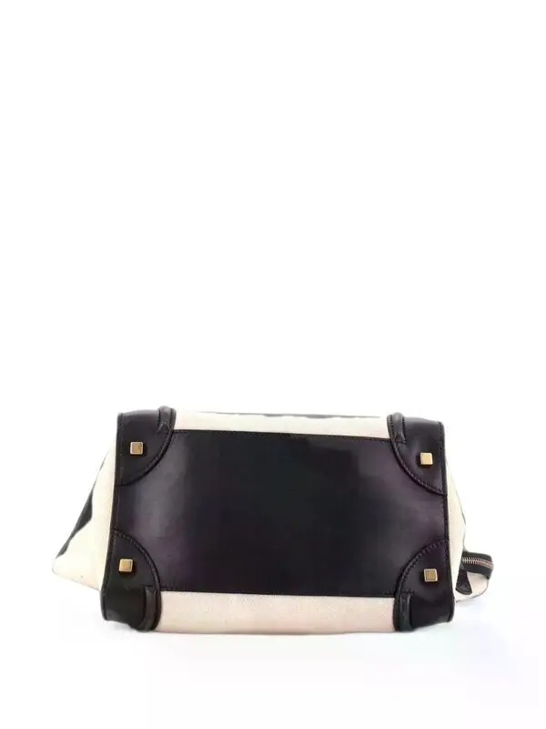 Celine Luggage Bag Canvas And Leather Mini Satchel