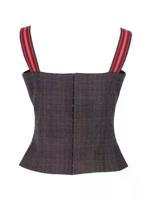 Isaia Check-pattern Corset-style Top