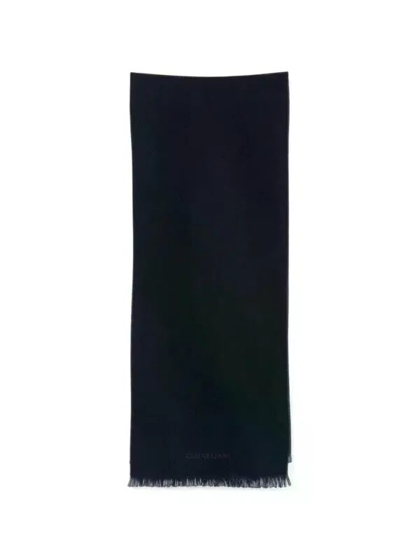Corneliani Diagonal-weave Frayed Scarf