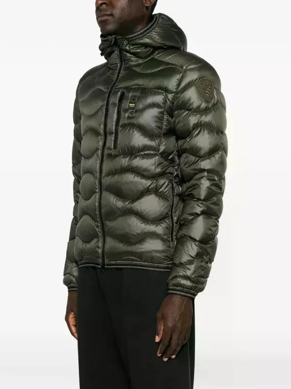 BLAUER. Wave-quilted Hooded Jacket - Green