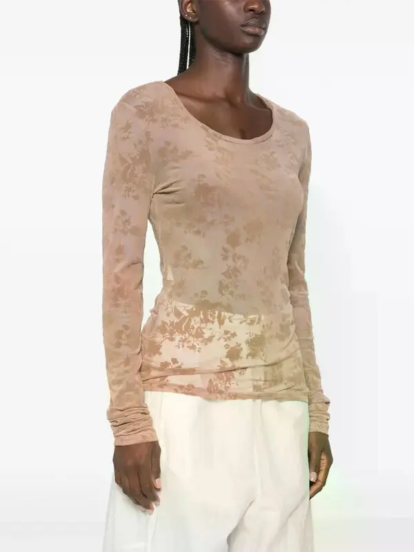 Imperial Floral Devoré Long-sleeve Top