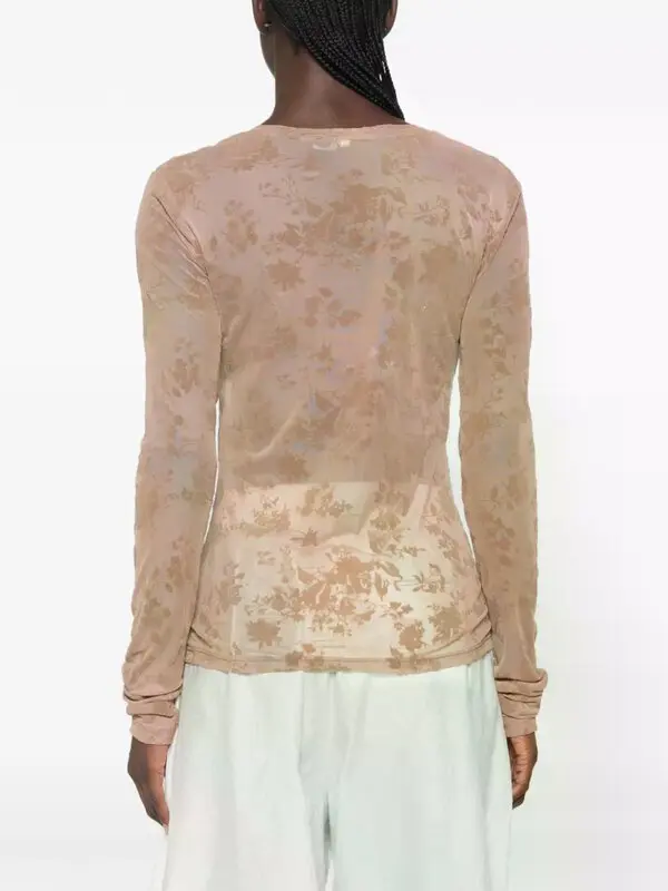 Imperial Floral Devoré Long-sleeve Top