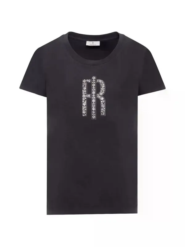 FRACOMINA Rhinestone-embellished Logo T-shirt - Black