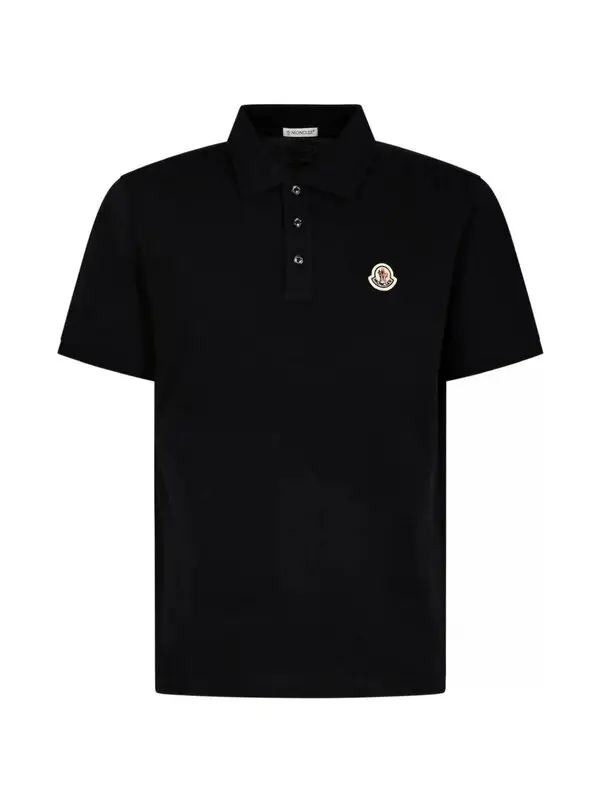 Moncler Logo Patch Cotton Piquet Polo Shirt
