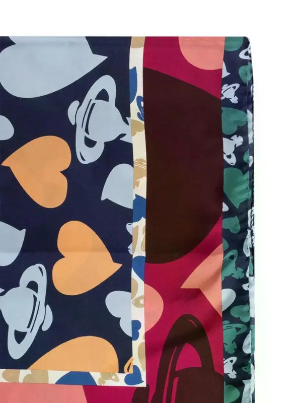 VIVIENNE WESTWOOD Orb-print Heart-print Scarf