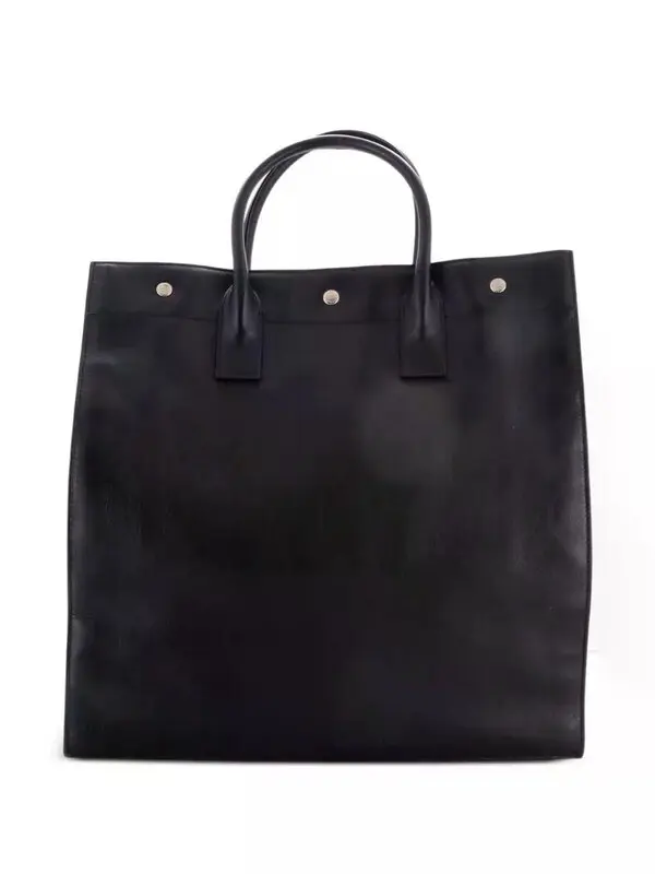 Saint Laurent Rive Gauche Shopper Leather Tall Tote Bag - Black