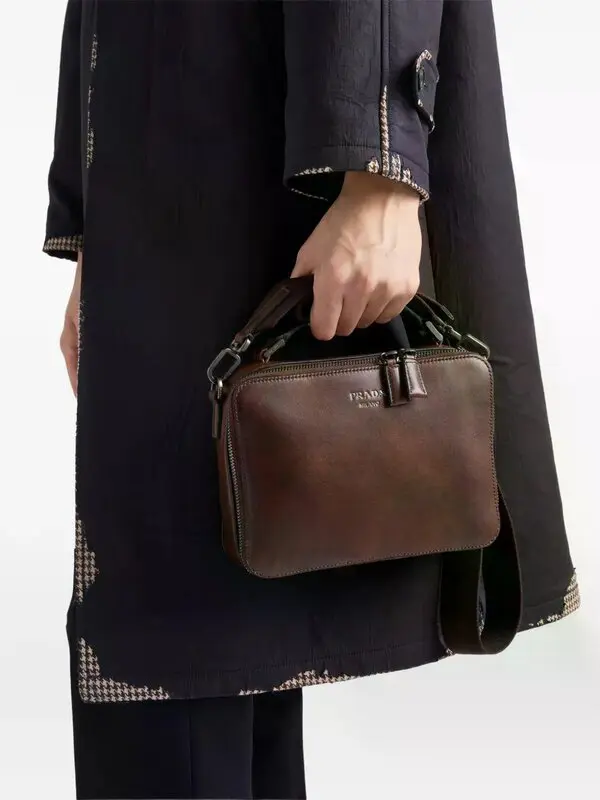 Prada Brique Leather Bag - Brown