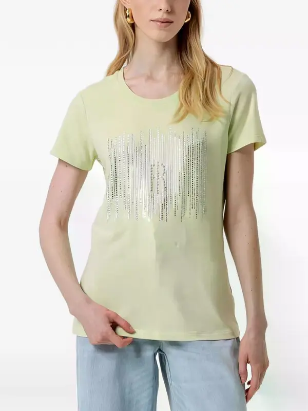 FRACOMINA Rhinestone-embellished Logo-print T-shirt - Green
