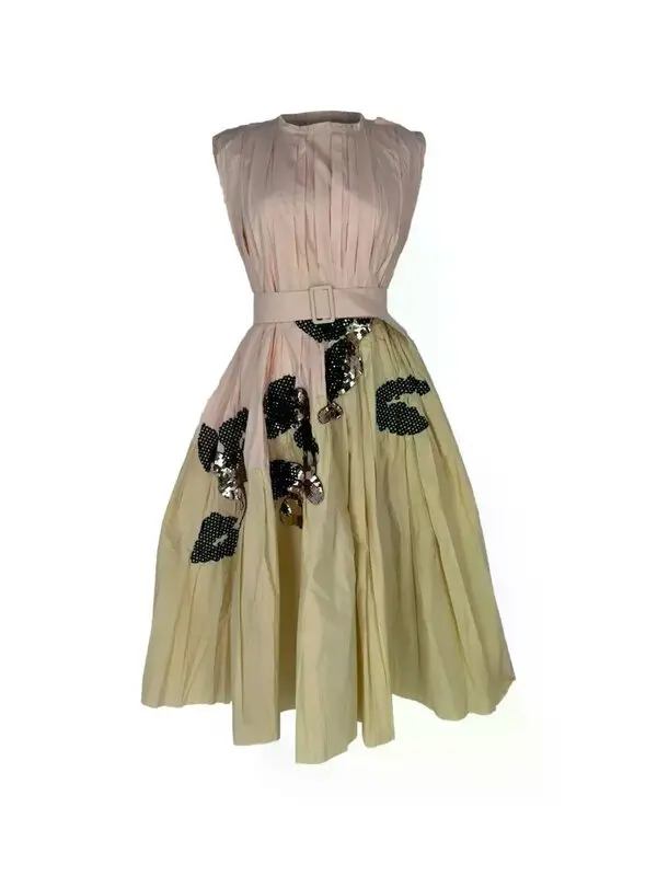 Bottega Veneta Colorblock Pleated Dress - Neutrals