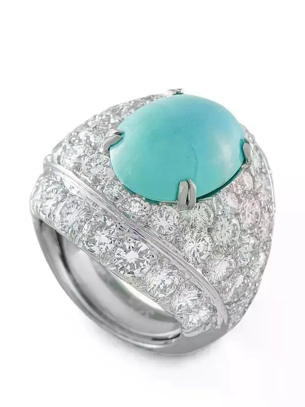 David Webb Turquoise And Diamond Ring