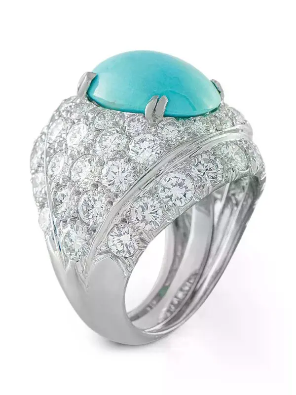 David Webb Turquoise And Diamond Ring