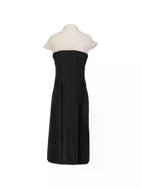 Isaia Pinstripe-pattern Panelled Midi Dress