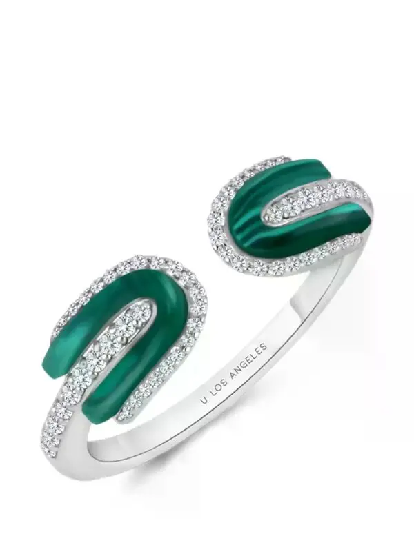 U LOS ANGELES U Duo Malachite And Diamond Ring