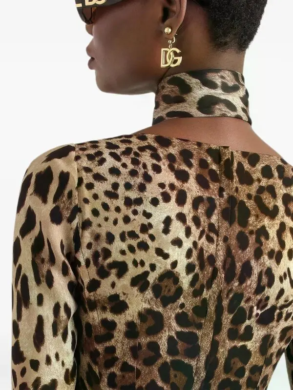 Dolce & Gabbana Leo-print Charmeuse Dress
