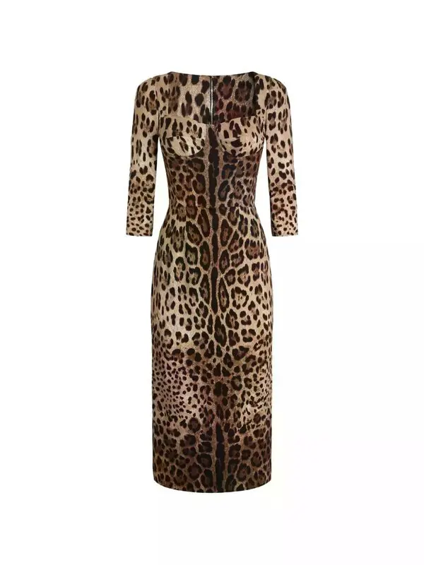 Dolce & Gabbana Leo-print Charmeuse Dress