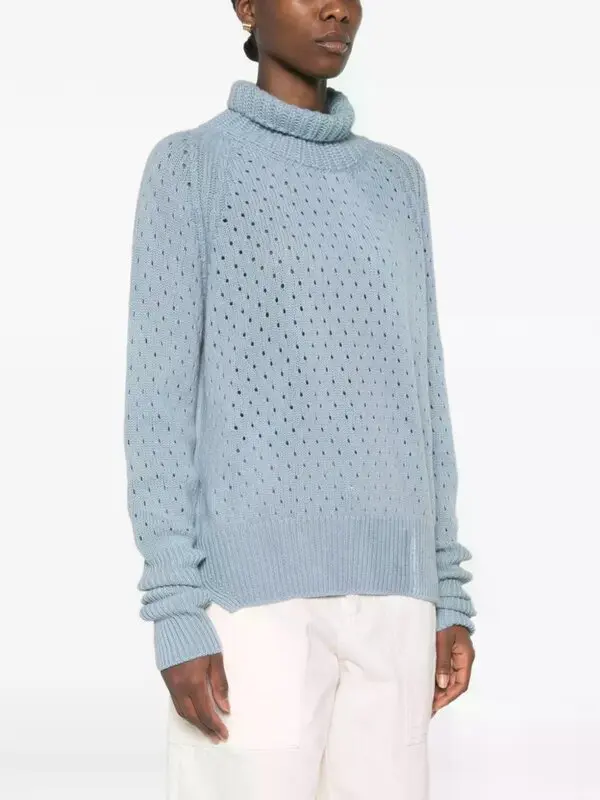 Ermanno Scervino Perforated-knit Roll-neck Sweater