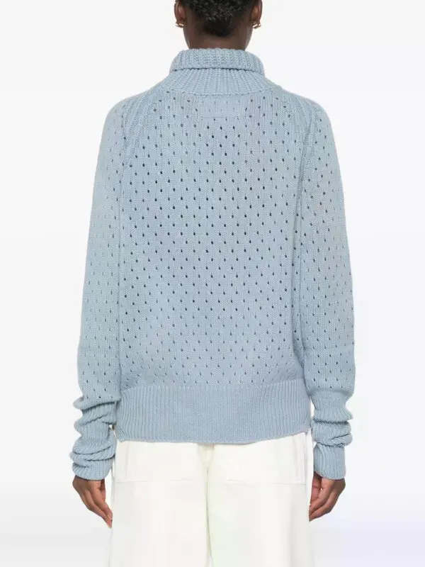 Ermanno Scervino Perforated-knit Roll-neck Sweater
