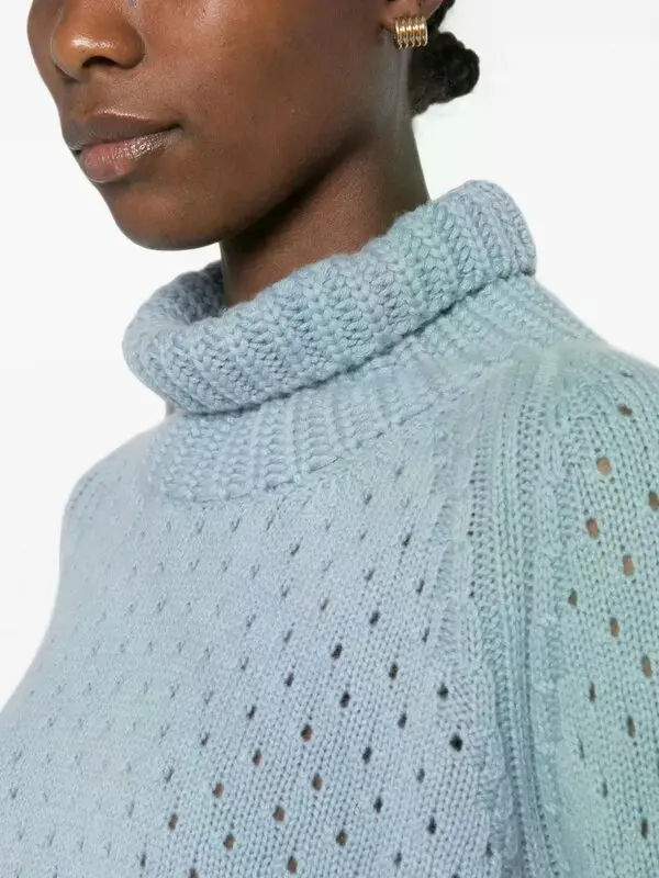Ermanno Scervino Perforated-knit Roll-neck Sweater