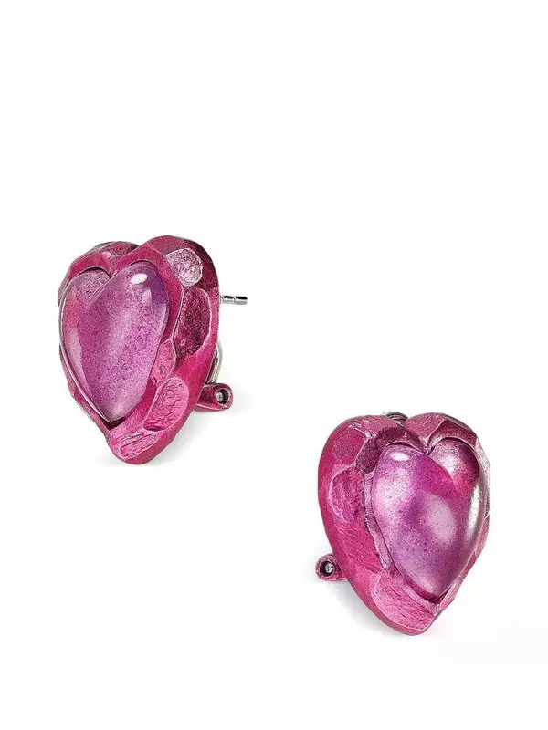 ANABELA CHAN 14k White Gold Heart-shape Lab-grown Fruit Gems™ Stud Earrings - Pink