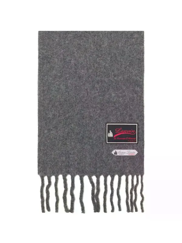 LANVIN Logo-patch Fringed Scarf