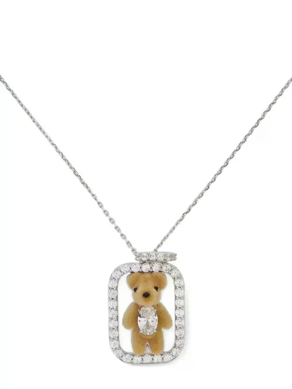 YVMIN Crystal-embellished Teddy-bear Necklace