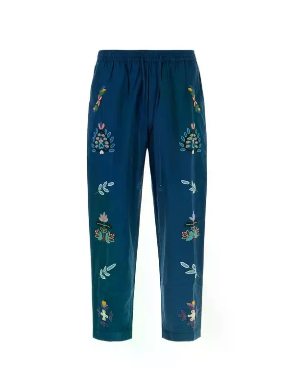 BAZISZT Neon Embroidered Cotton Trousers