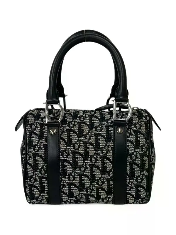Dior 2000-2026 Mini Diorissimo Trotter Canvas Boston Bag - Black