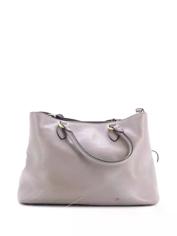 Prada Embossed Logo Convertible Open Glace Calf Medium Tote Bag