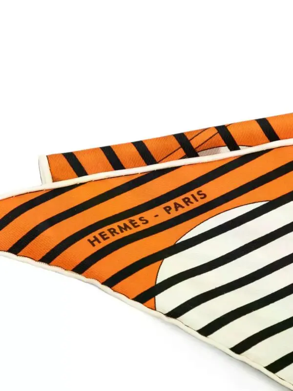 Hermès 2000-2026 Triangular H Au Galop Silk Scarf Scarves - Orange