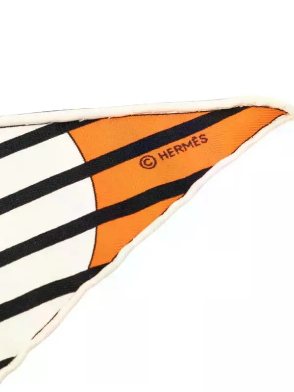 Hermès 2000-2026 Triangular H Au Galop Silk Scarf Scarves - Orange