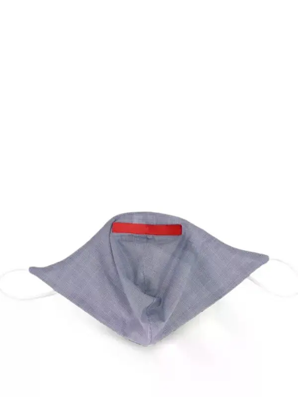 Isaia Prince Of Wales Check Face Mask - Blue