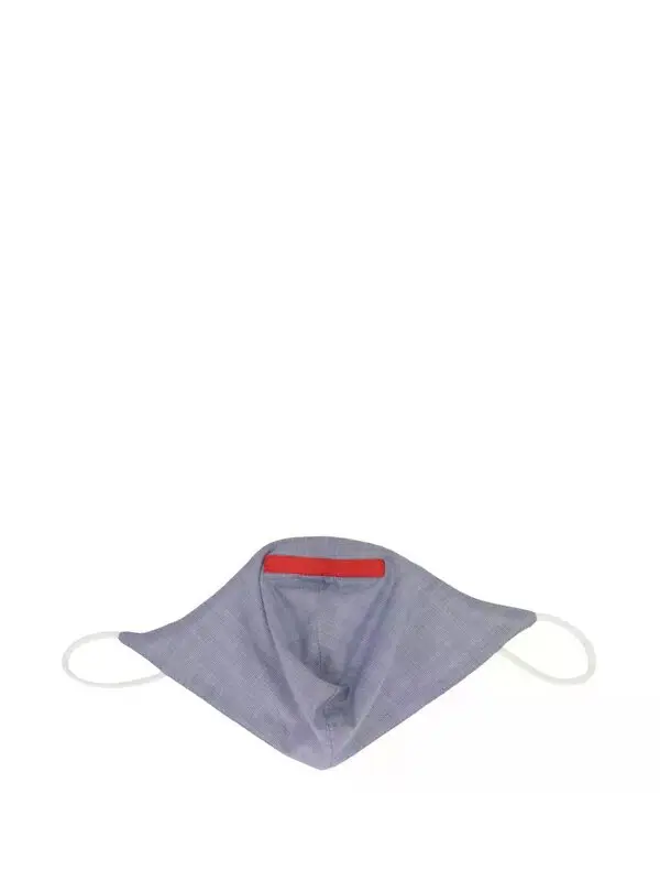 Isaia Prince Of Wales Check Face Mask - Blue
