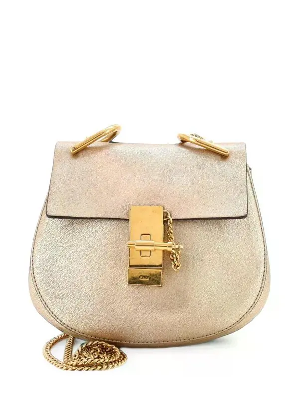 Chloé Drew Leather Mini Crossbody Bag - Gold