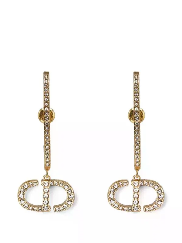 Dior Clair D Lune Crystal-embellished -tone Earrings - Gold