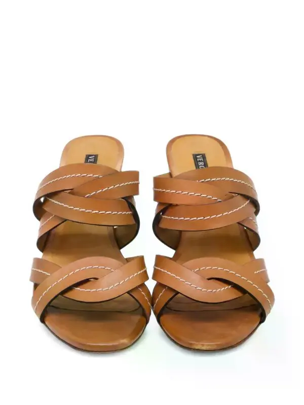 Veronica Beard Macey Vachetta Leather Mules