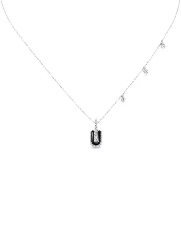 U LOS ANGELES Diamond And Onyx Necklace - Pink