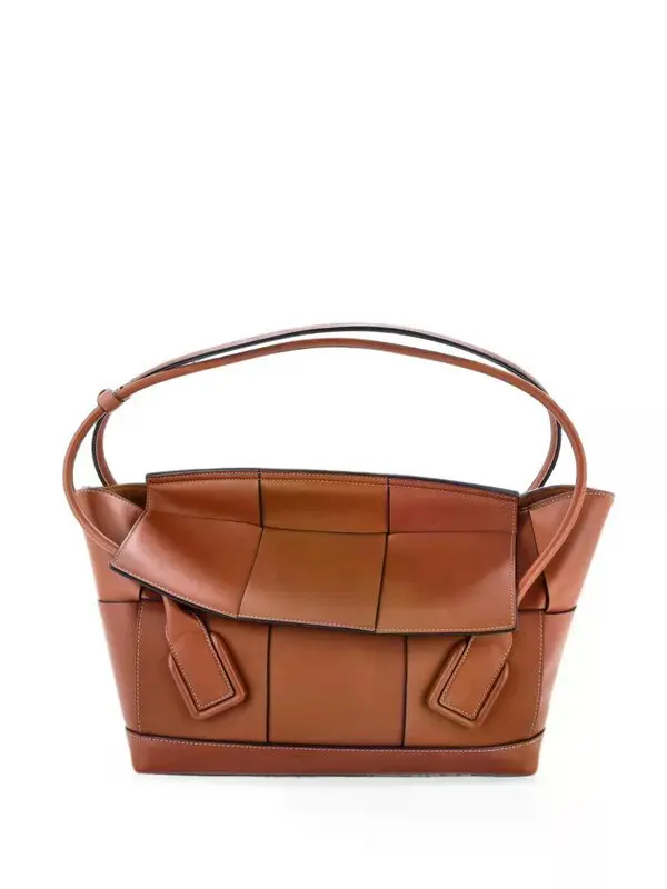 Bottega Veneta Arco Bag Maxi Intrecciato Leather Medium Shoulder Bag - Brown