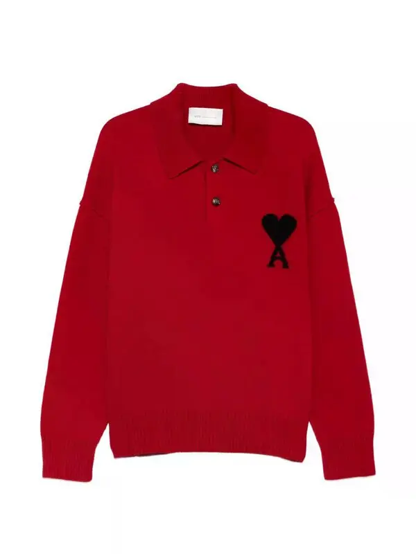 AMI Paris De Coeur Polo Shirt - Red