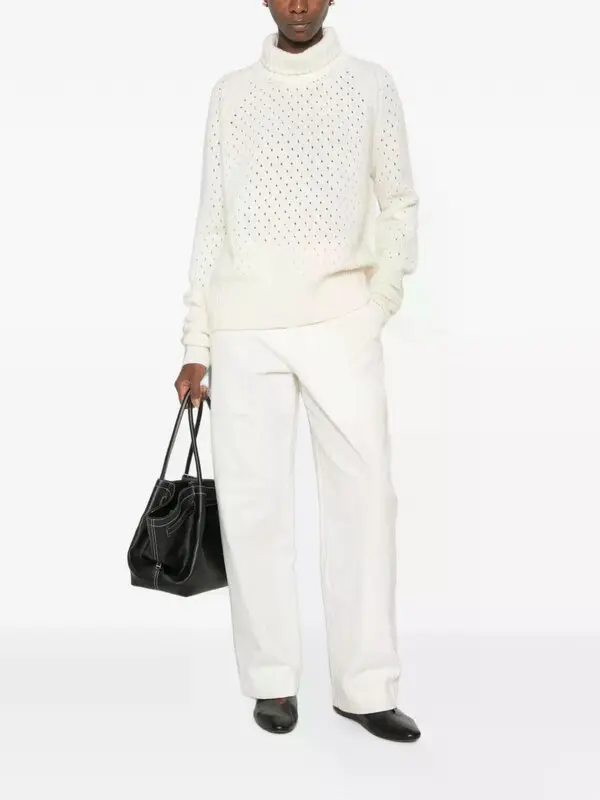 Ermanno Scervino Perforated-knit Roll-neck Sweater