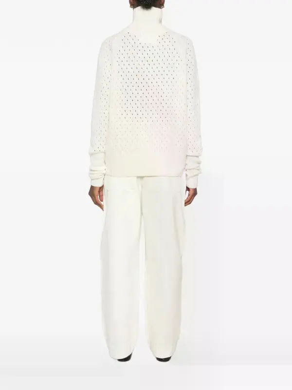 Ermanno Scervino Perforated-knit Roll-neck Sweater